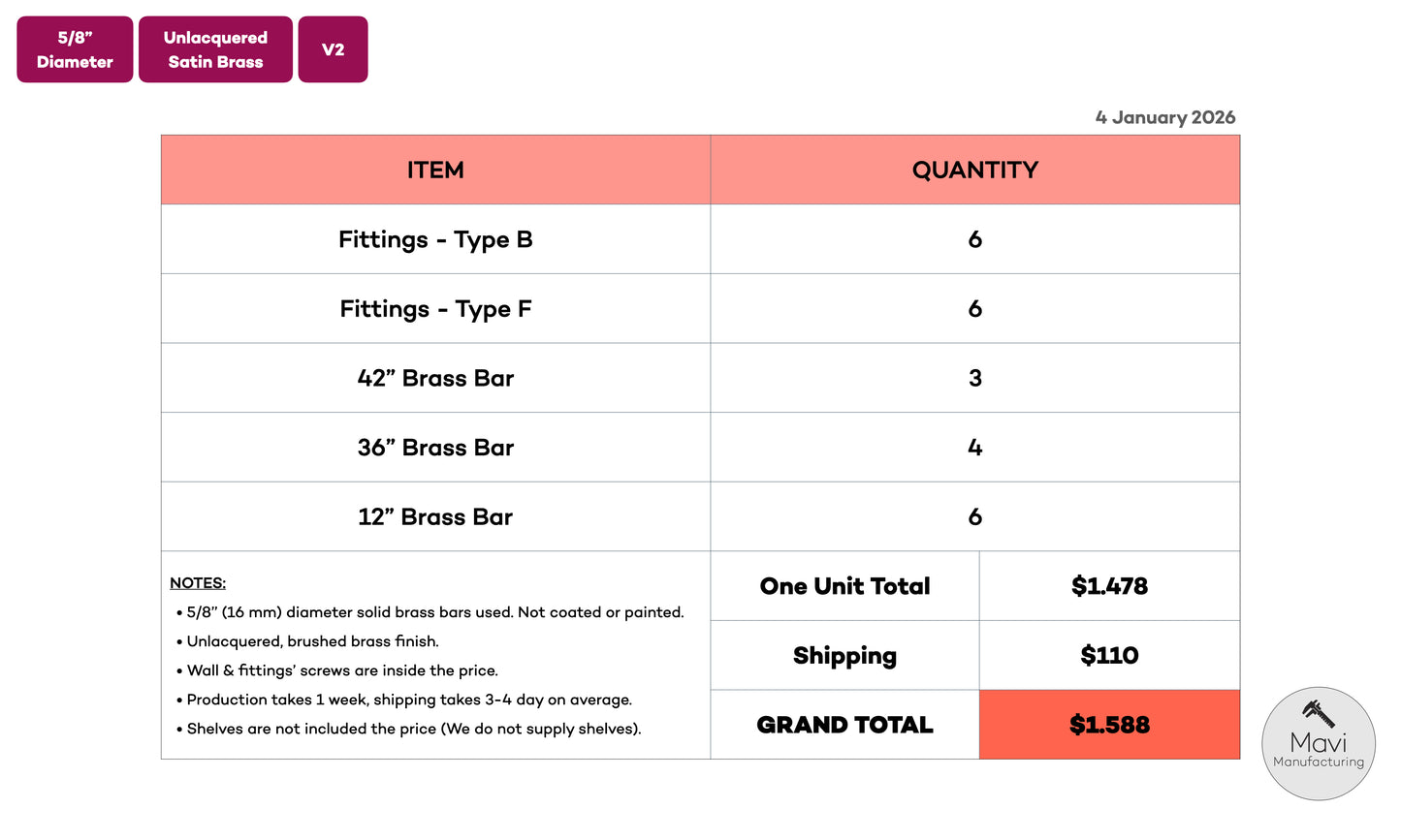 Custom brass shelving unit - 5/8"Dia. - Unlacquered Brushed Brass Fini ...