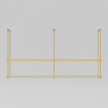 Ceiling-Mounted Brass Shelving Units - Customizable Shelving Solutions ...