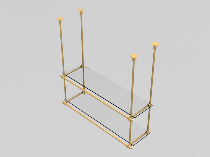 Ceiling-Mounted Brass Shelving Units - Customizable Shelving Solutions ...