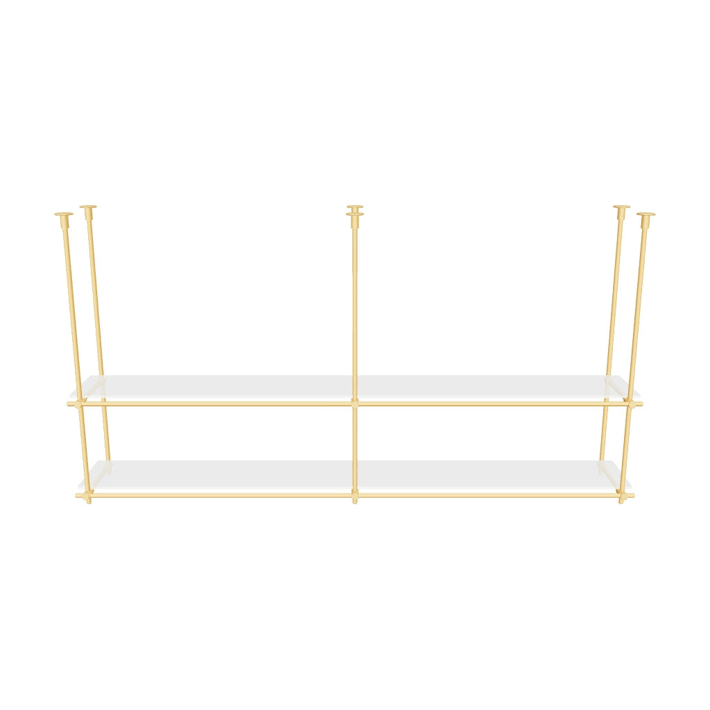 Custom Brass Ceiling-Mounted Glass Bar Shelving for Bistro or Wet Bar ...