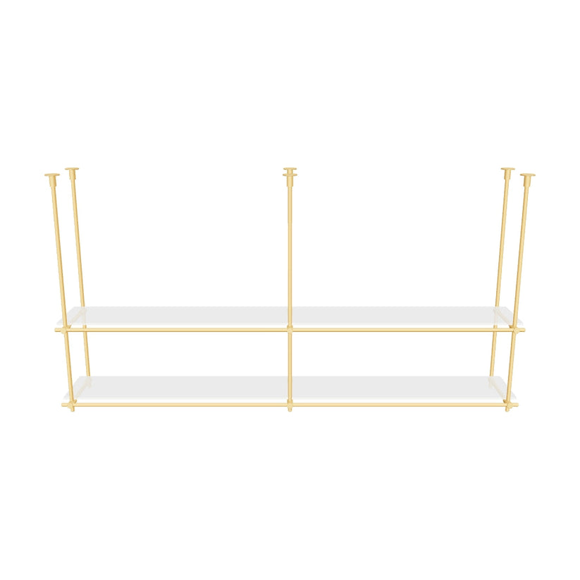 Custom Brass Ceiling-Mounted Glass Bar Shelving for Bistro or Wet Bar ...